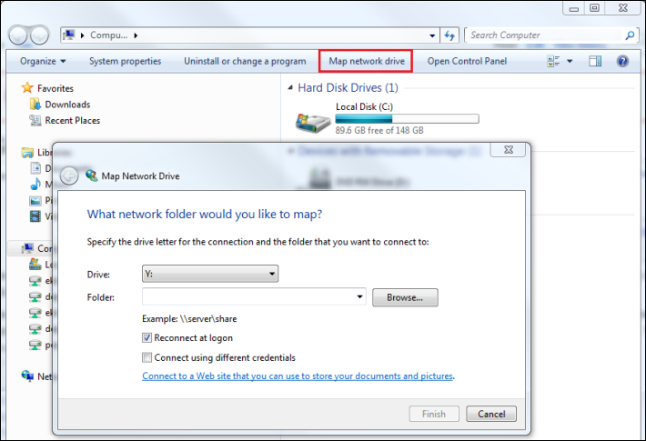 How To Map Network Drive In Windows 7 Modem Friendly